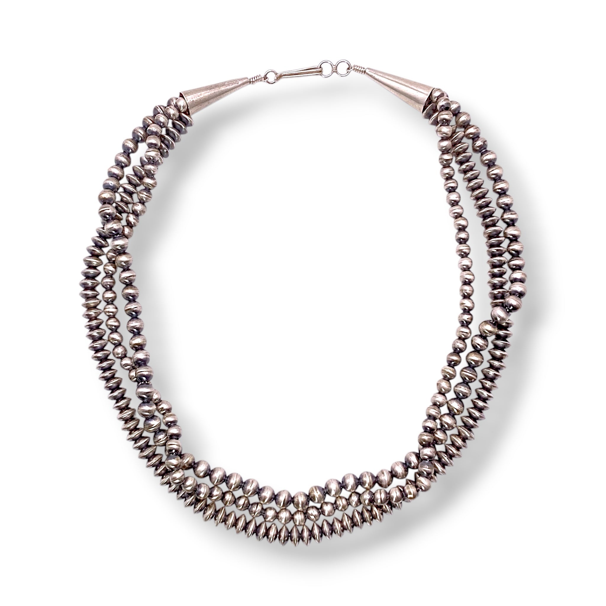 3 Strand Handmade and Bench Made Navajo Pearl Necklace 18” Native Made ...