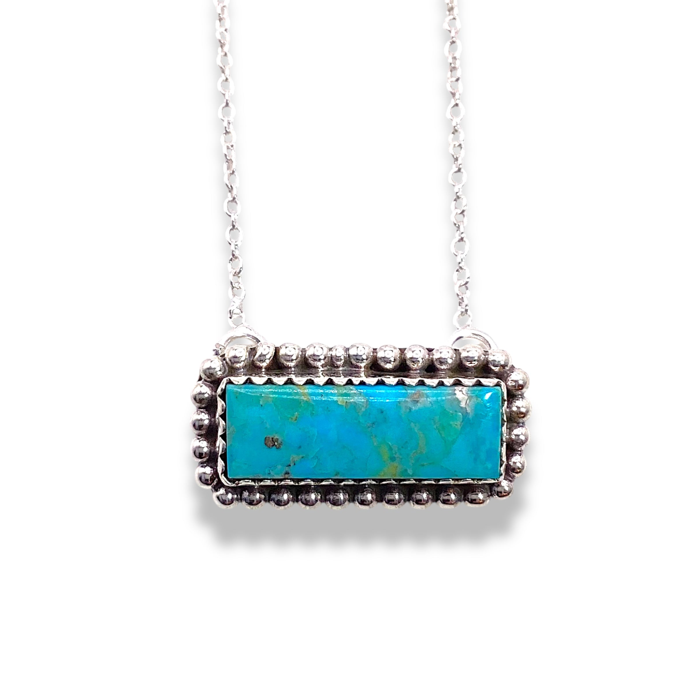 Mini Turquoise Bar Sterling Necklace – Lantern Dancer Gallery