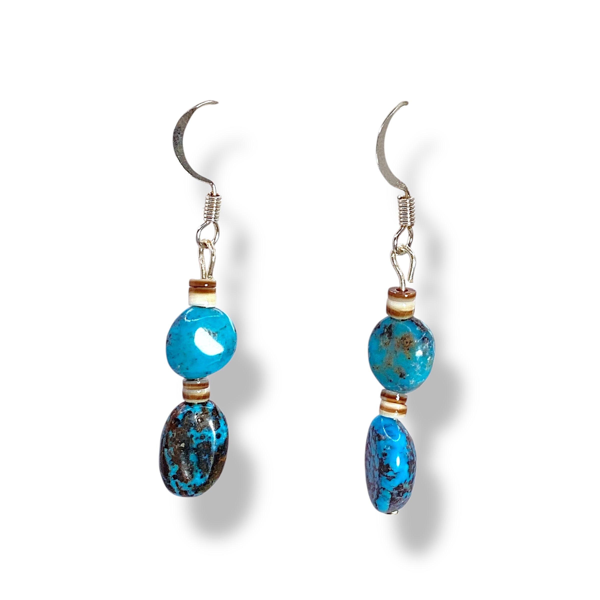 Heishi & Turquoise Earrings by Fannie Garcia – Lantern Dancer Gallery