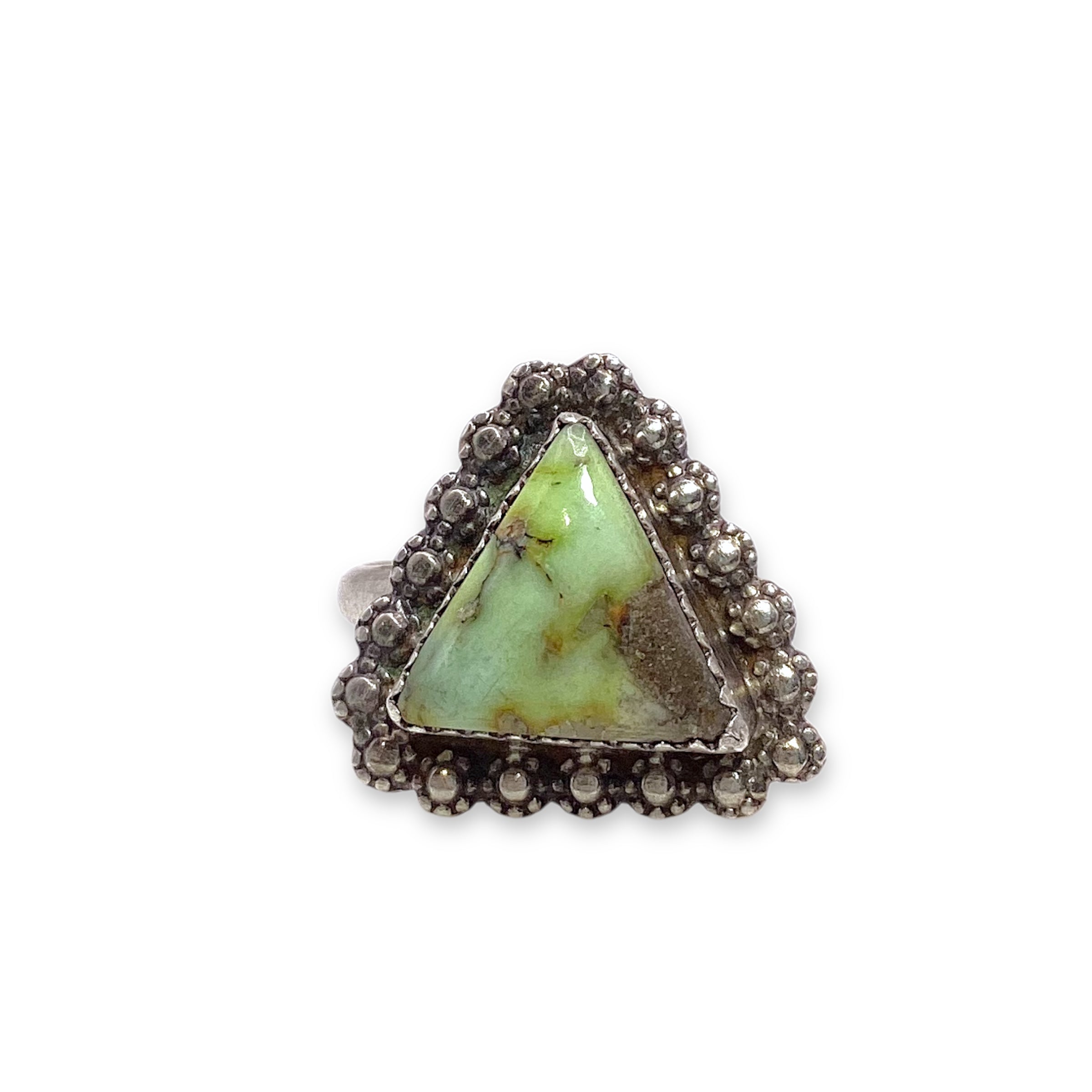 Mary Tso Triangle Palomino Turquoise Sterling Silver Ring Native Made ...