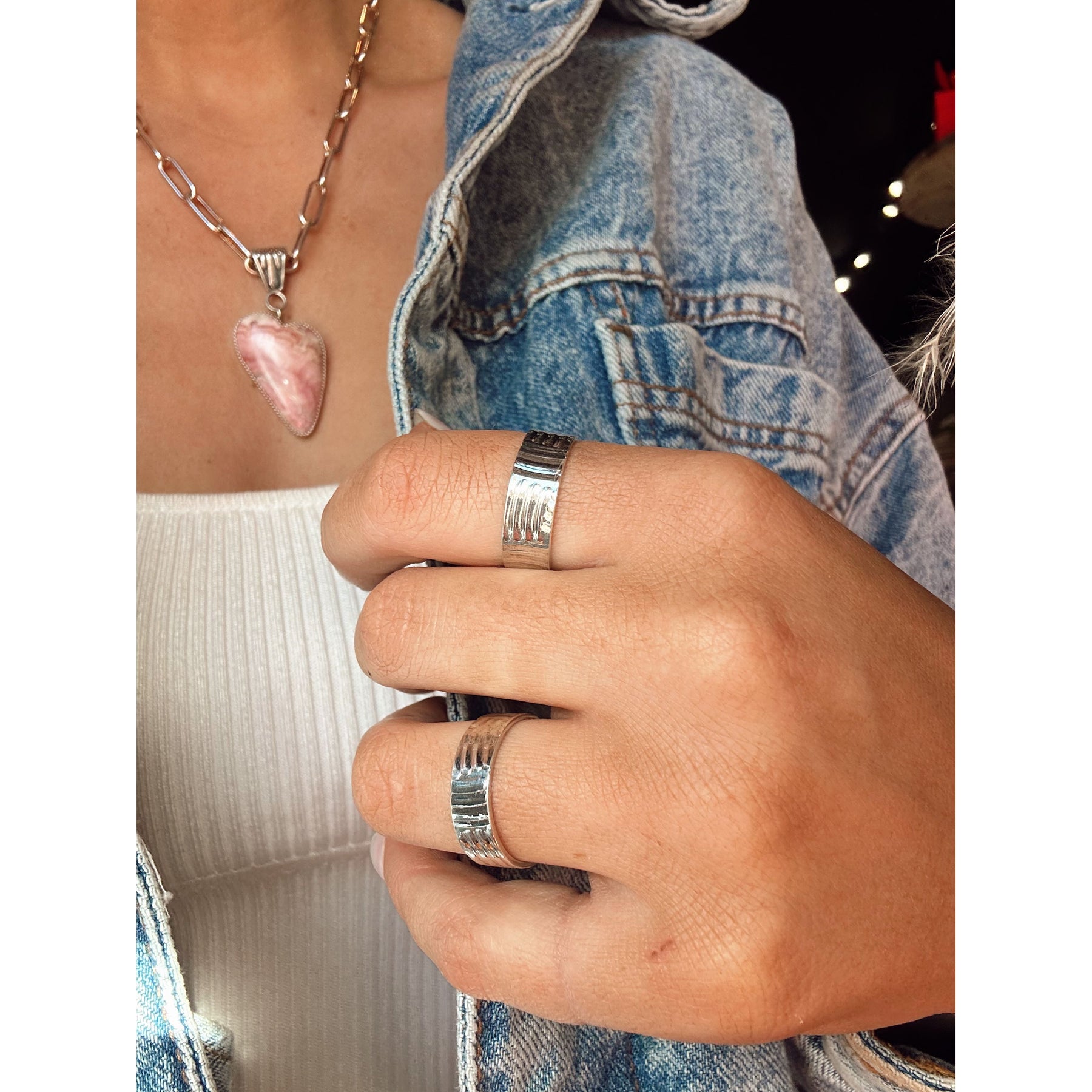 Michael Silberhorn Wave Sterling Silver Ring – Lantern Dancer Gallery