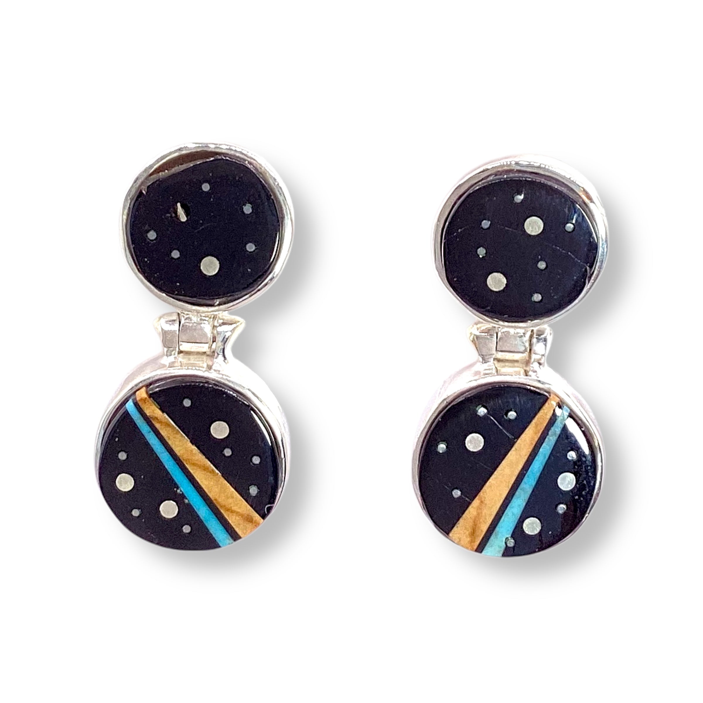 Night Sky Shooting Star Inlay Earrings by Calvin Begay – Lantern Dancer ...