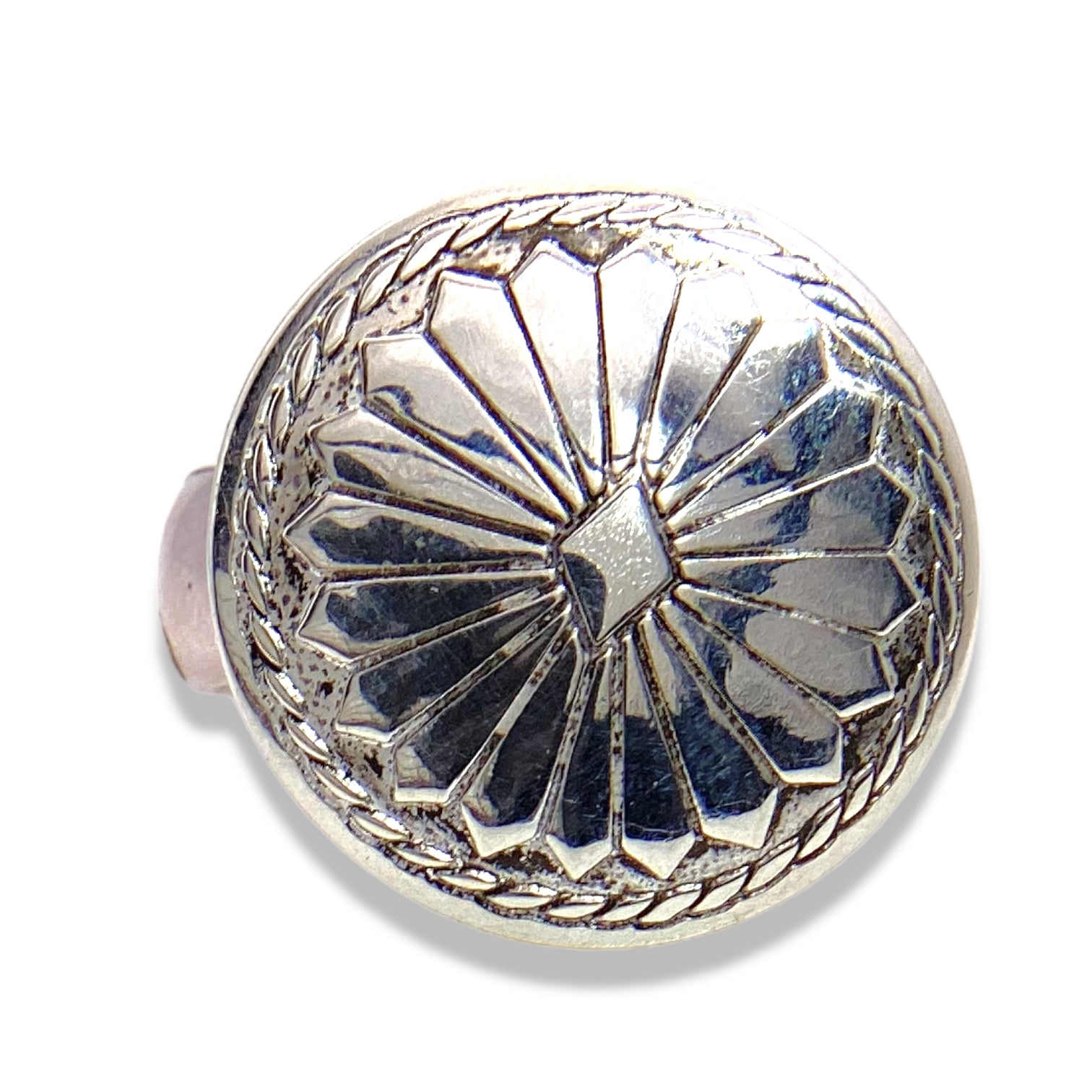 Silver Concho Ring by Randy Christensen – Lantern Dancer Gallery