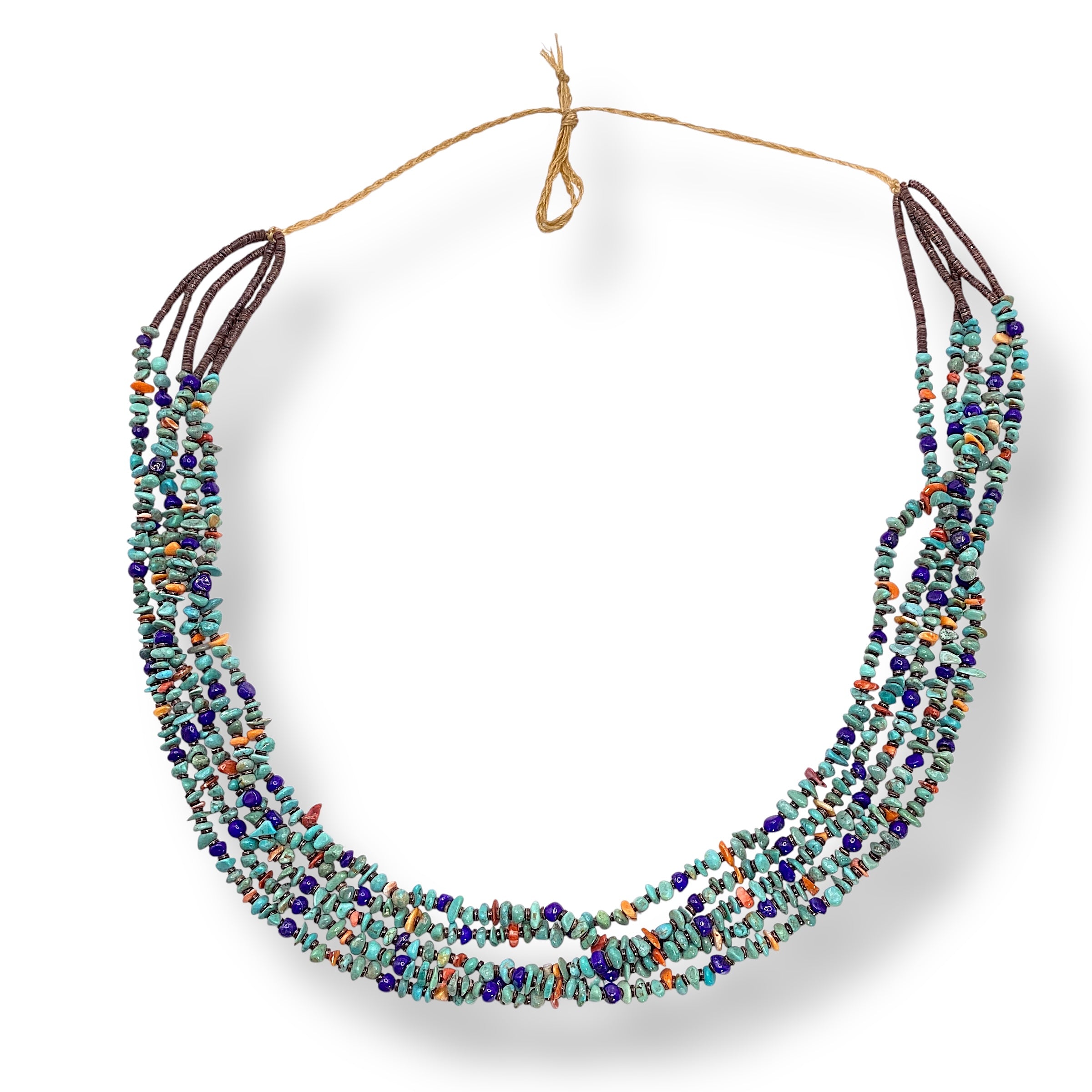 Fannie Garcia 5 Strand Turquoise, Lapis, Spiny Oyster Shell, And Heish ...