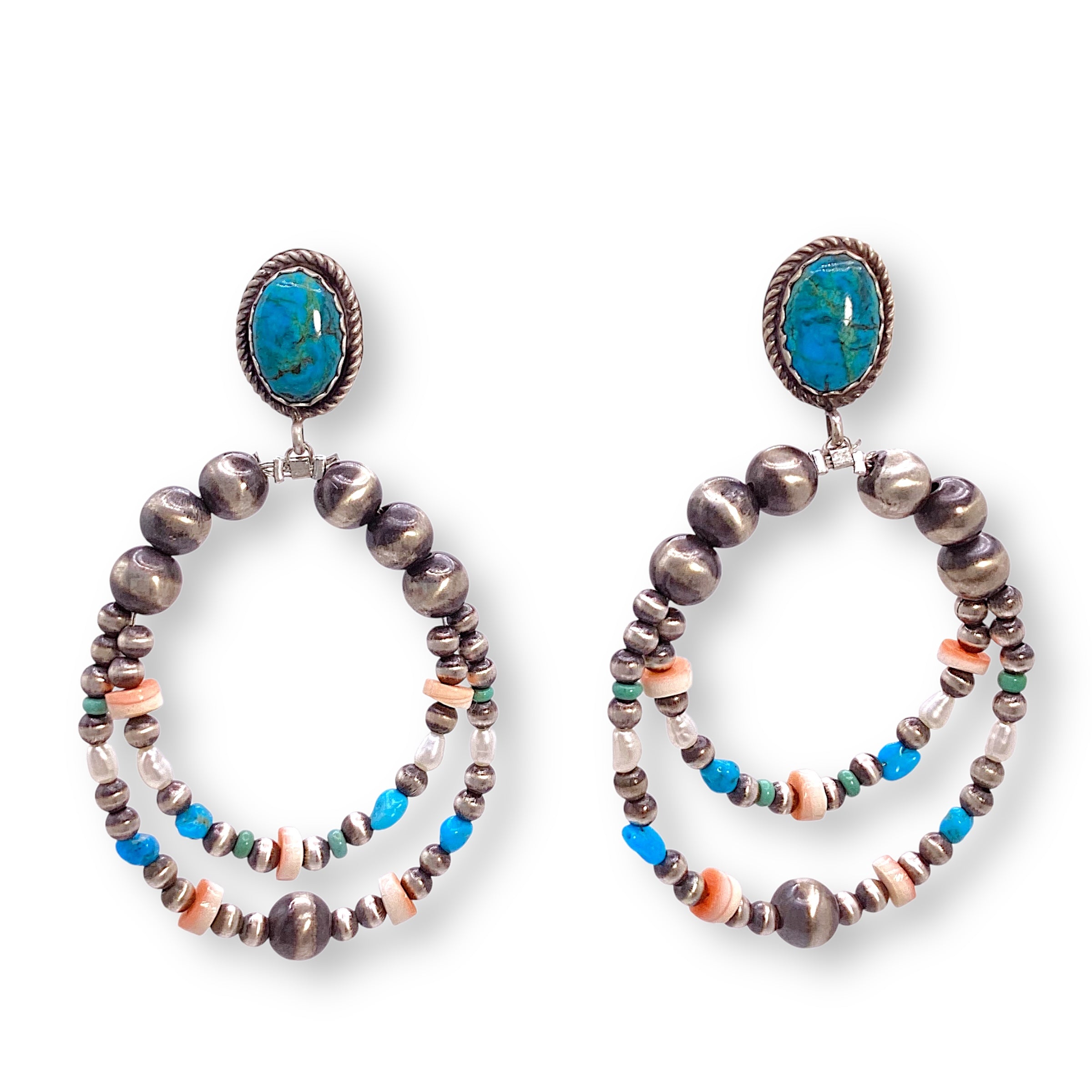 Leigha Cleveland Navajo Pearl Series Sterling Silver and Turquoise 7 e ...