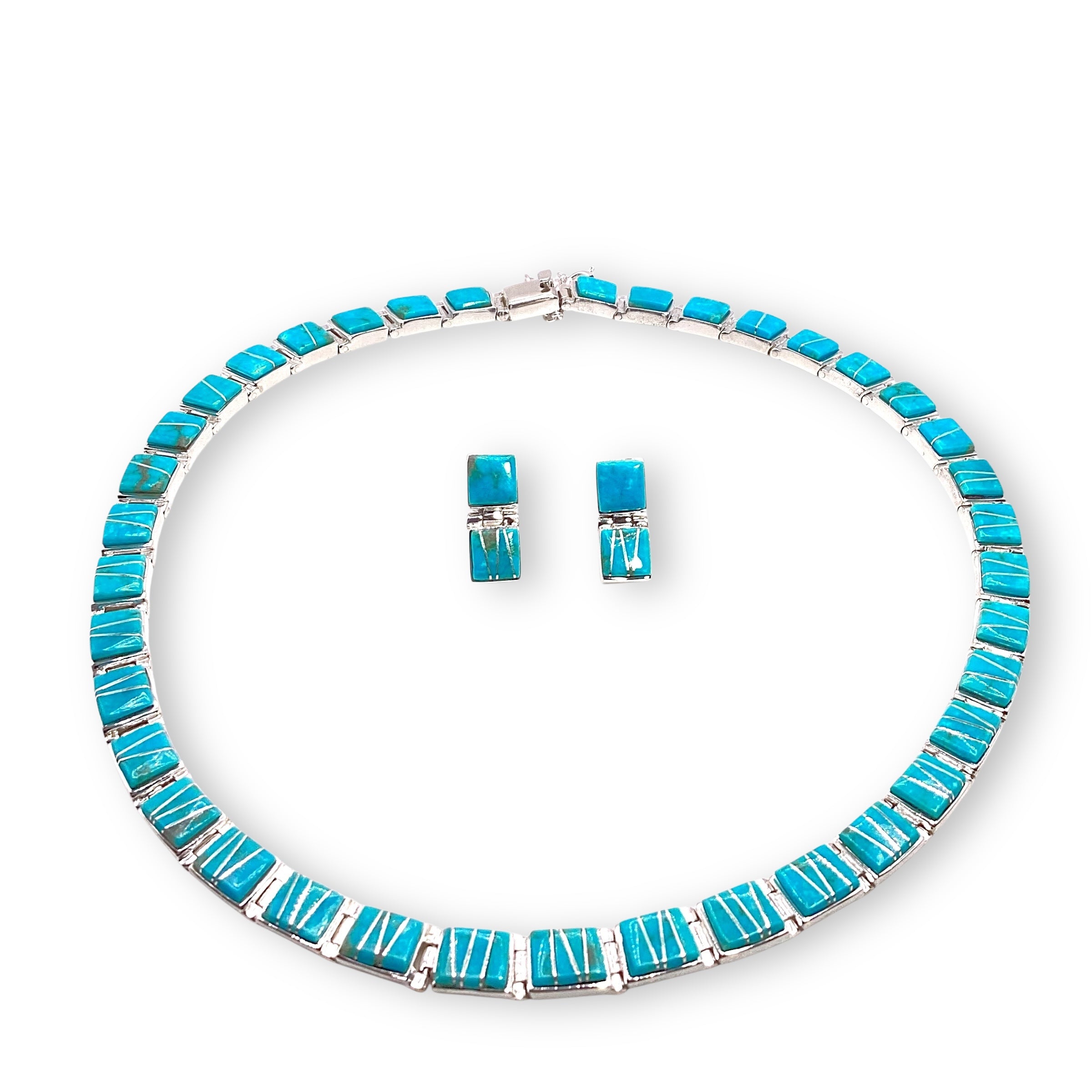 Beautiful Calvin Begay Turquoise Necklace and Earring Set – Lantern ...