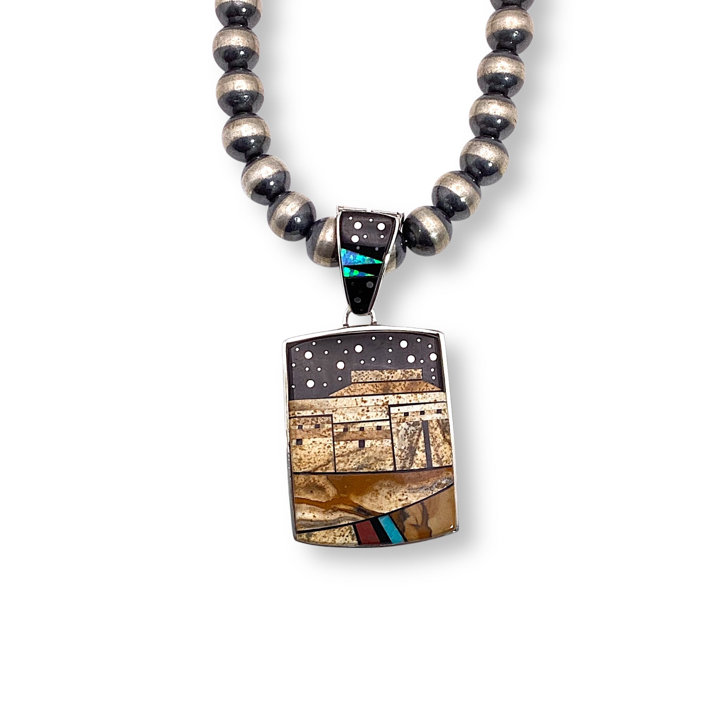Calvin Begay Pendant Pueblo Night Sky FD – Lantern Dancer Gallery