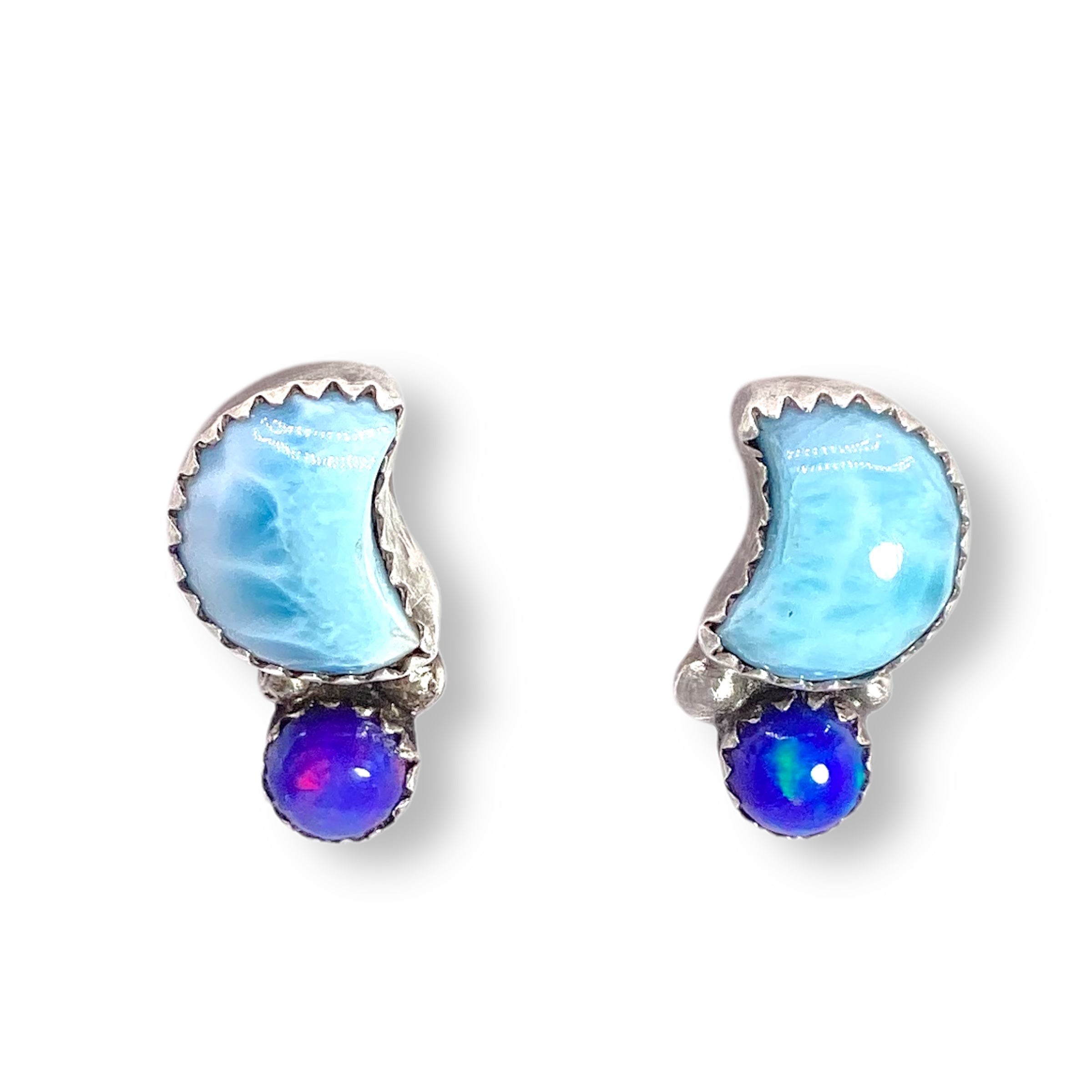 Oasis by Lantern Moon and Stars Earrings with Larimar and Blue Opal Na ...
