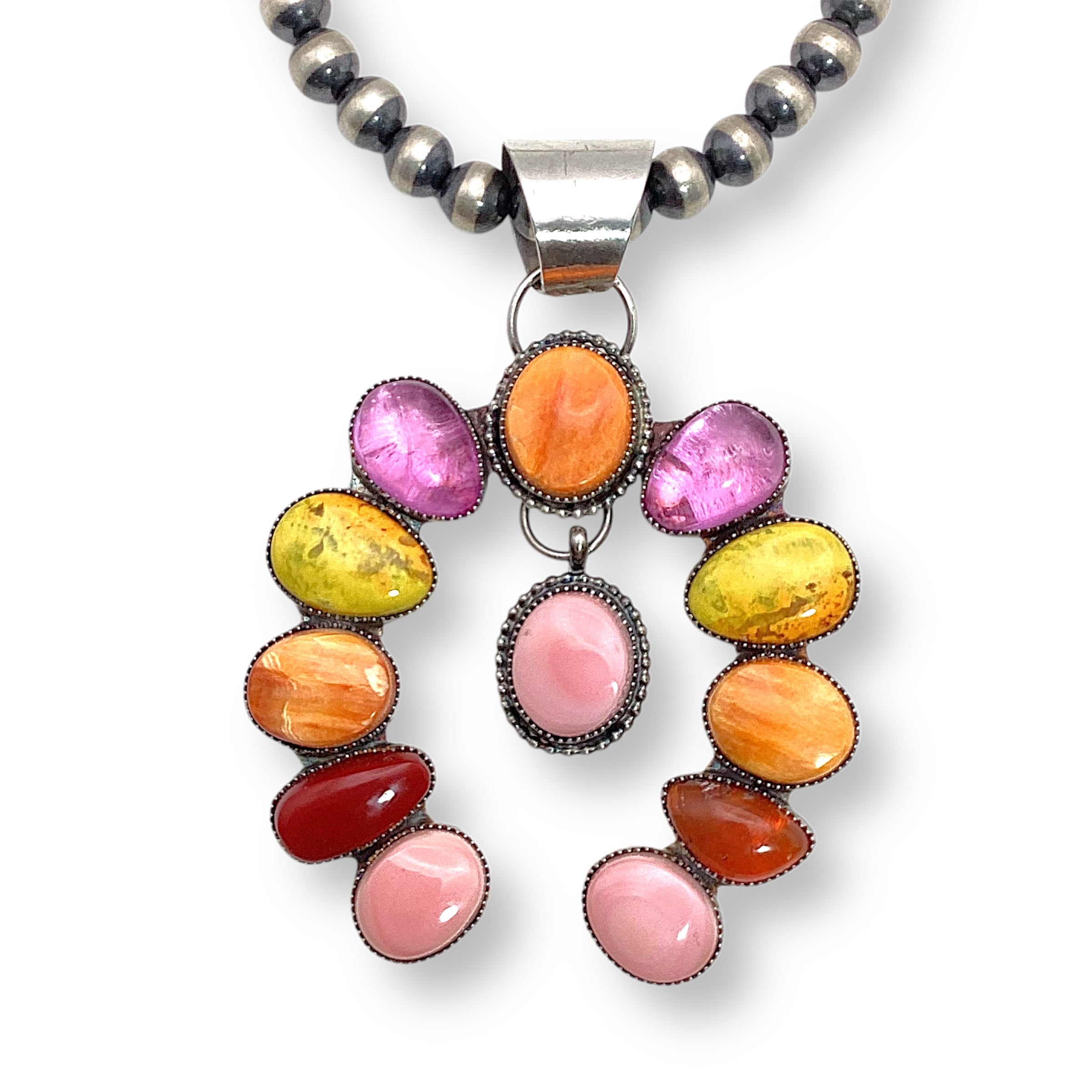 Pendant Michael Silberhorn Pink Tourmaline, Fire Opal, Coral Spiny Oys ...