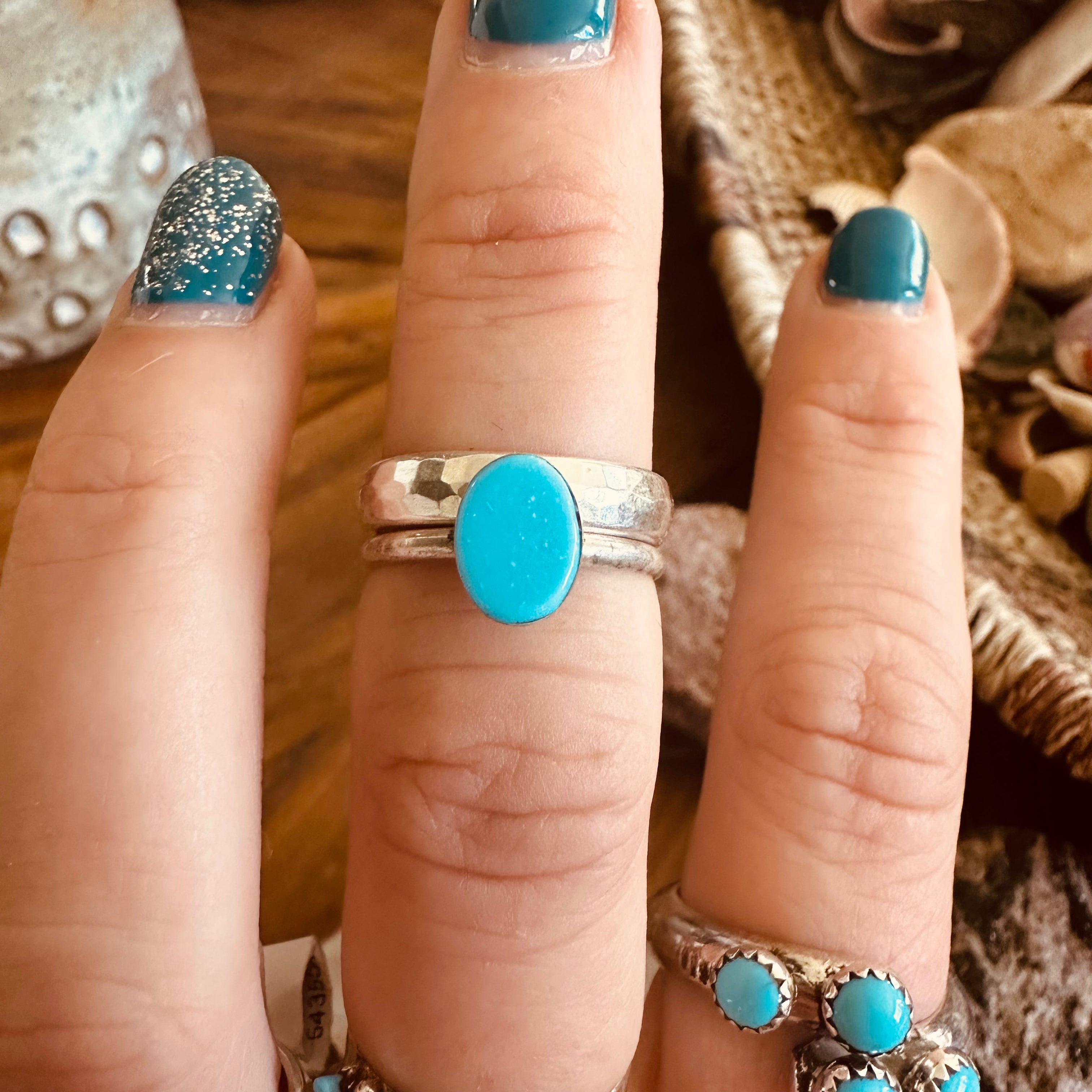 Turquoise Dot Ring by Angie Rosetta – Lantern Dancer Gallery