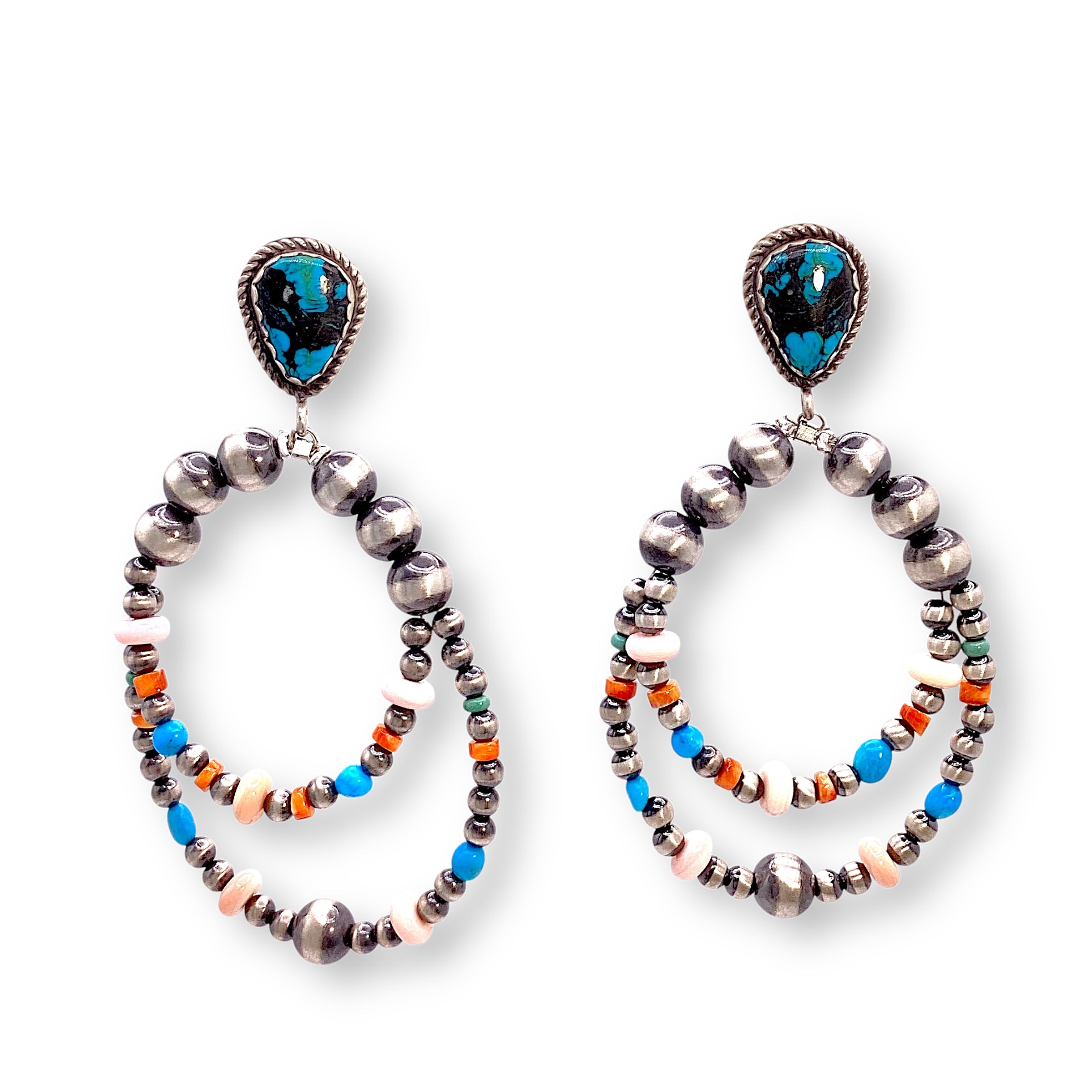 Leigha Cleveland Navajo Pearl Series Sterling Silver and Turquoise 6 e ...