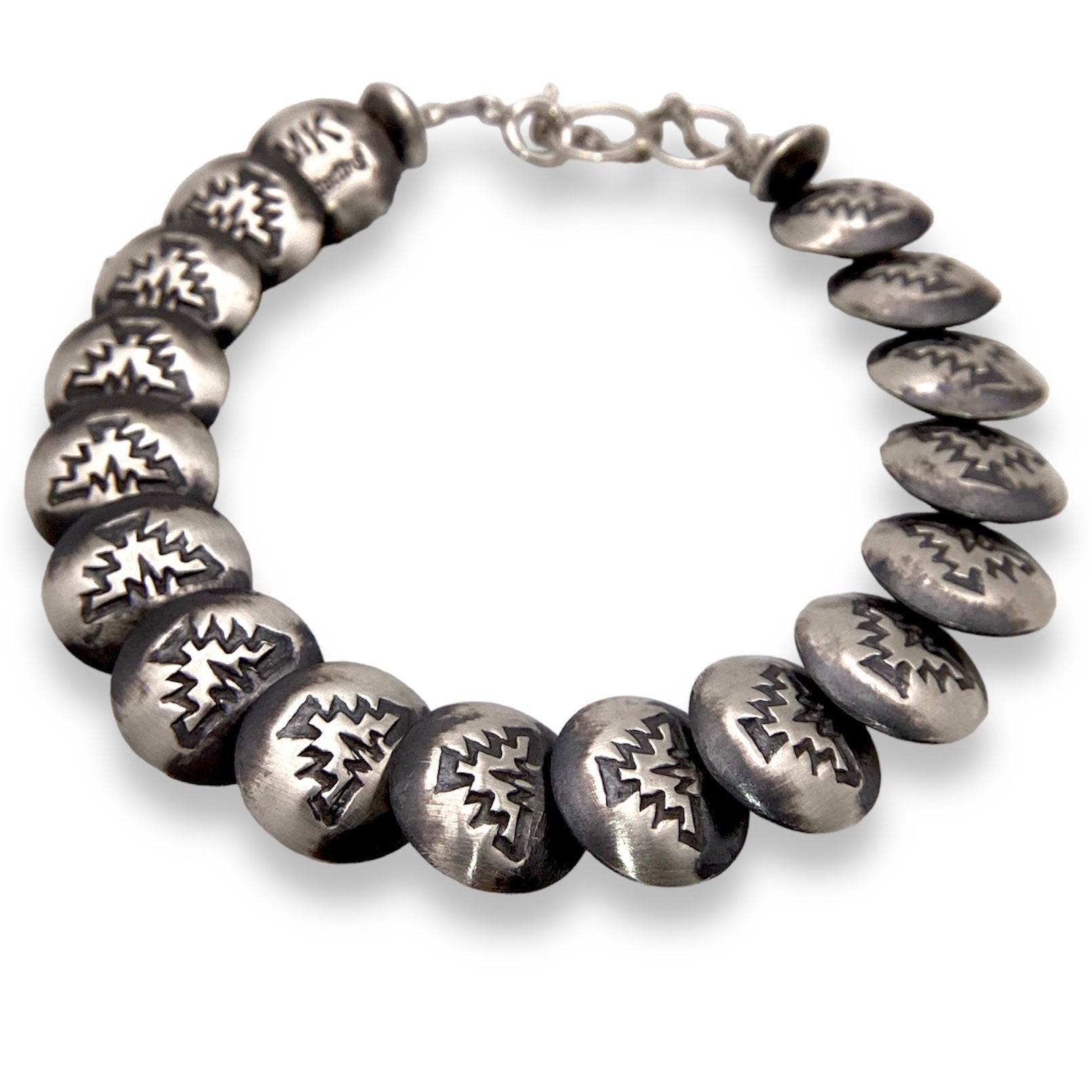 Thunderbird Stamped Pillow Navajo Pearl Bracelet by Maryetta Daukei ...