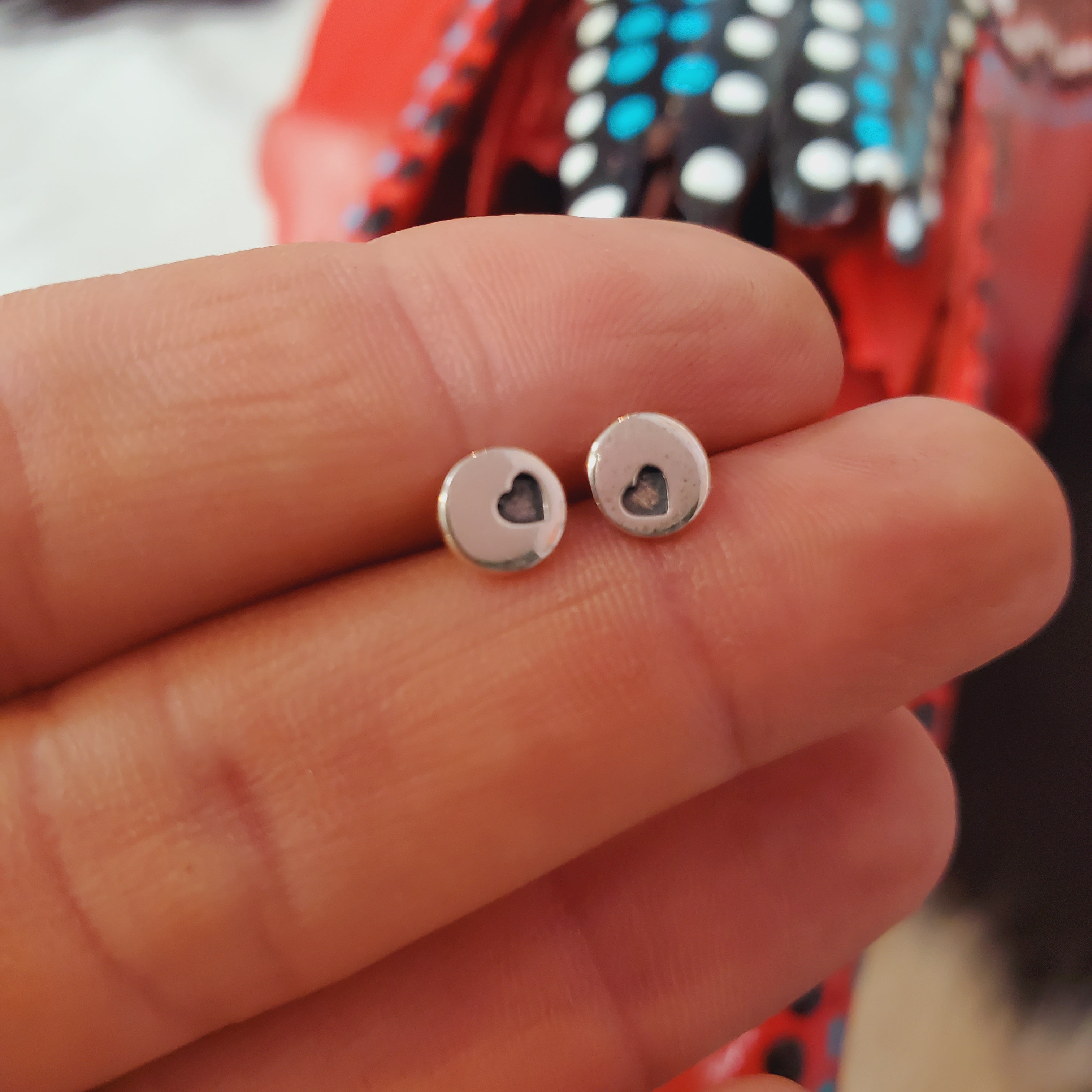 Smashed Heart Sterling Round Post – Lantern Dancer Gallery