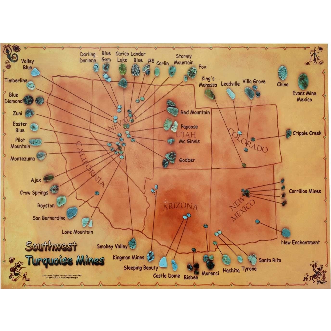 Turquoise Map Premium Ring Card Stock – Lantern Dancer Gallery